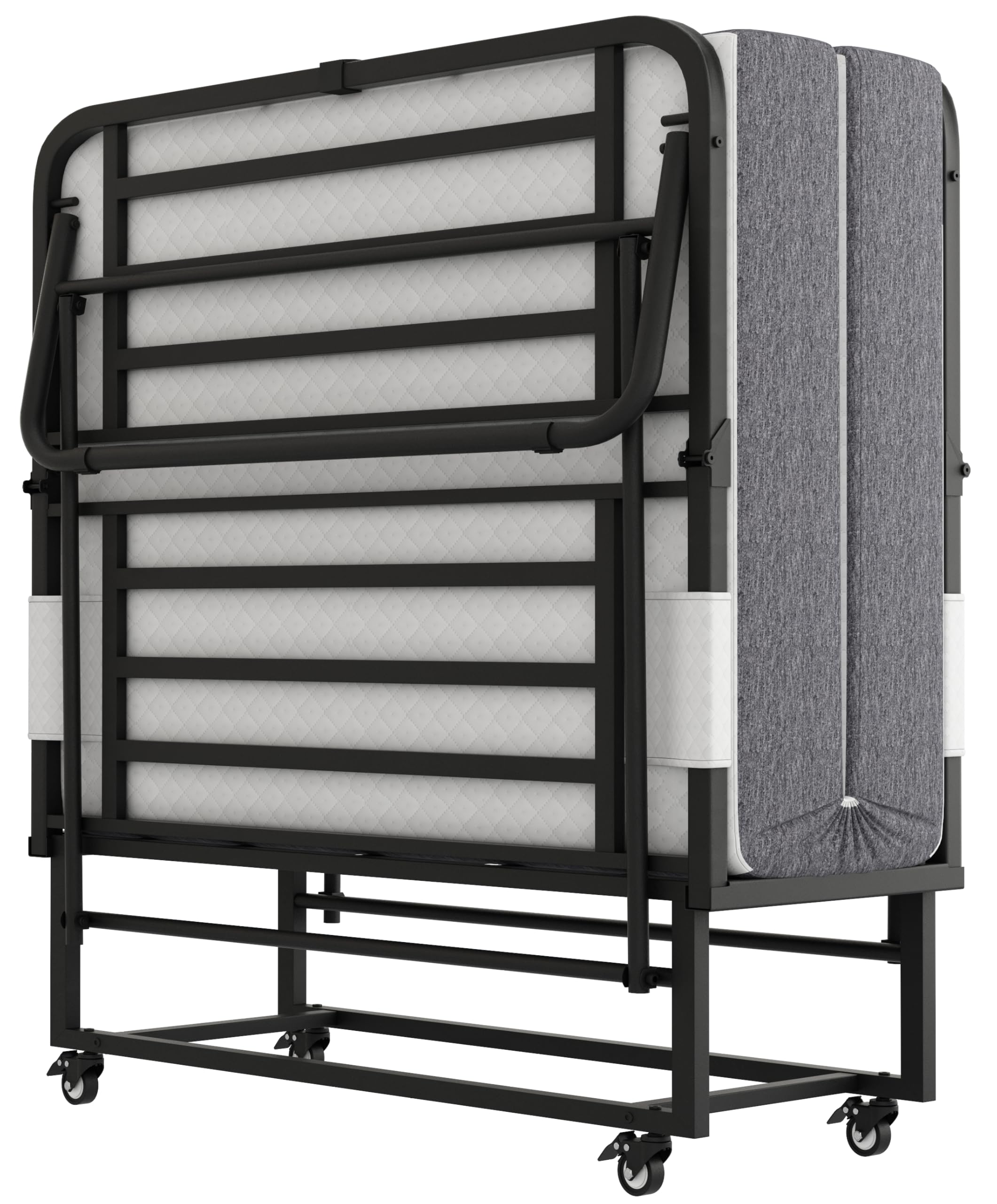 Amazon.com: Folding Twin Bed with Mattress 75" x 46" Rollaway Guest Bed ...