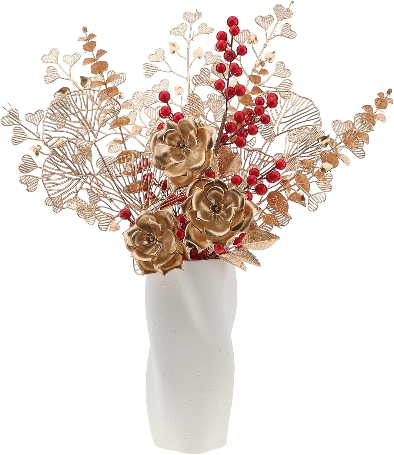 Amazon.com: Quancru 11Pcs Gold Artificial Eucalyptus Stems Branches ...