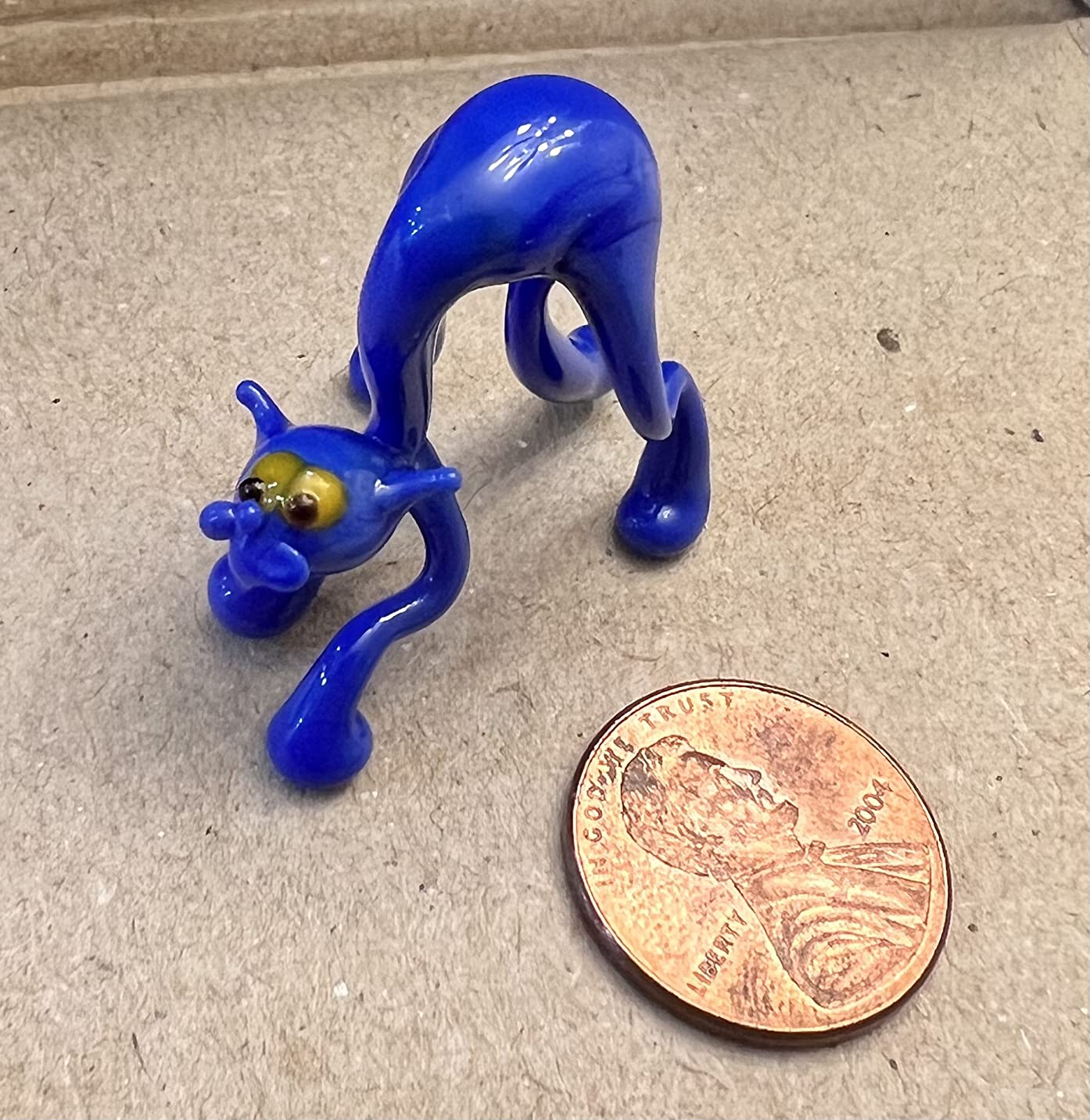 Amazon.com: Glass Cat Figurine Hand-Blown Collectible Art Glass Glass ...