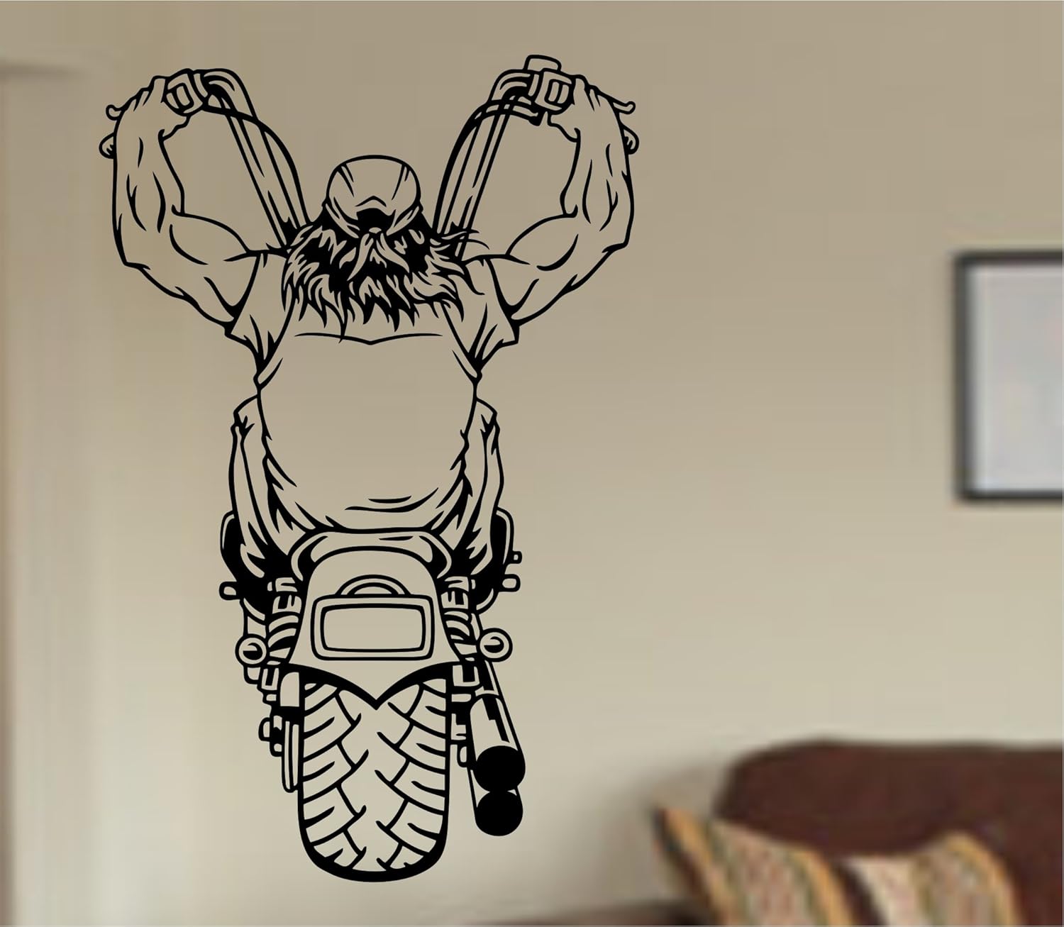 Amazon.com: Guy Riding Motorcycle Chopper Rider Wall Vinyl Decal ...