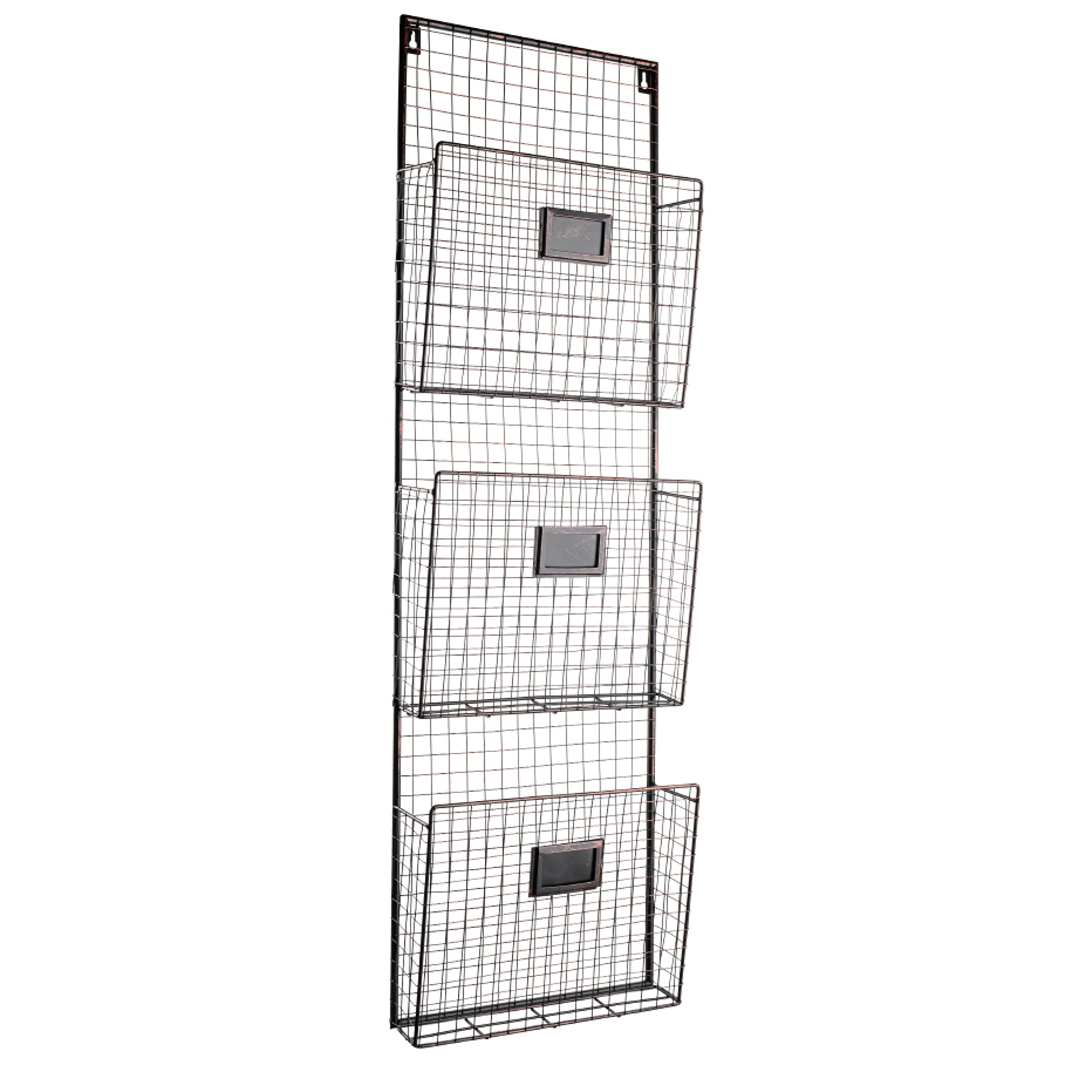 Amazon.com : Designstyles Three Tier Wall File Holder – Durable Copper ...