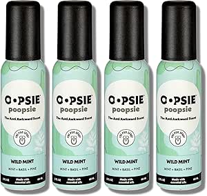 Amazon.com: Oopsie Poopsie Pre Poop Spray - 4 Pack Natural Pre Poo ...