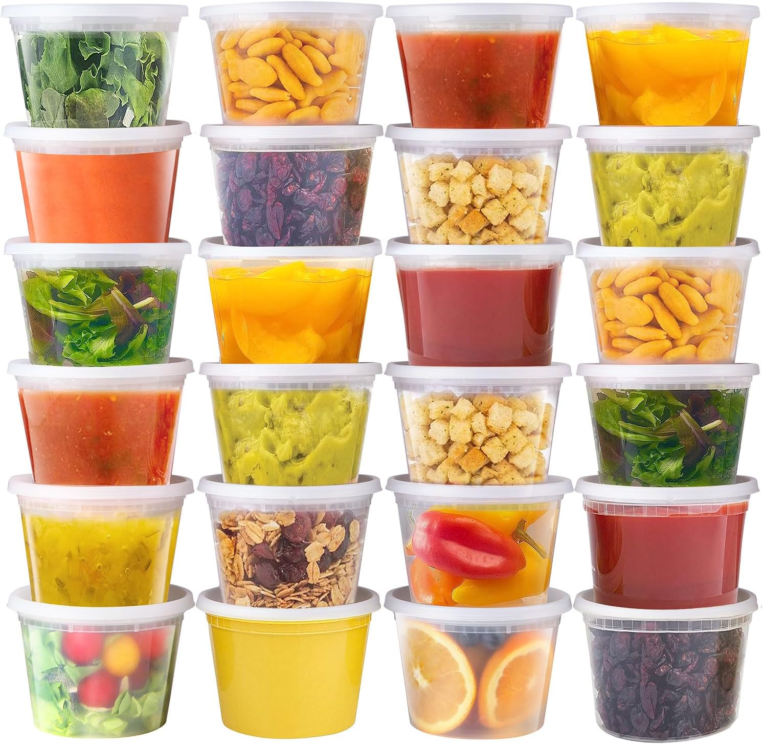 Amazon.com: vivigu Deli Containers with Lids 16 oz [24 Set] - Food ...