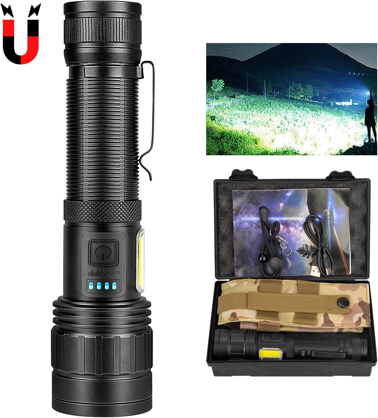 BERCOL Rechargeable LED Flashlights High Lumen 120000 Lumens Super ...