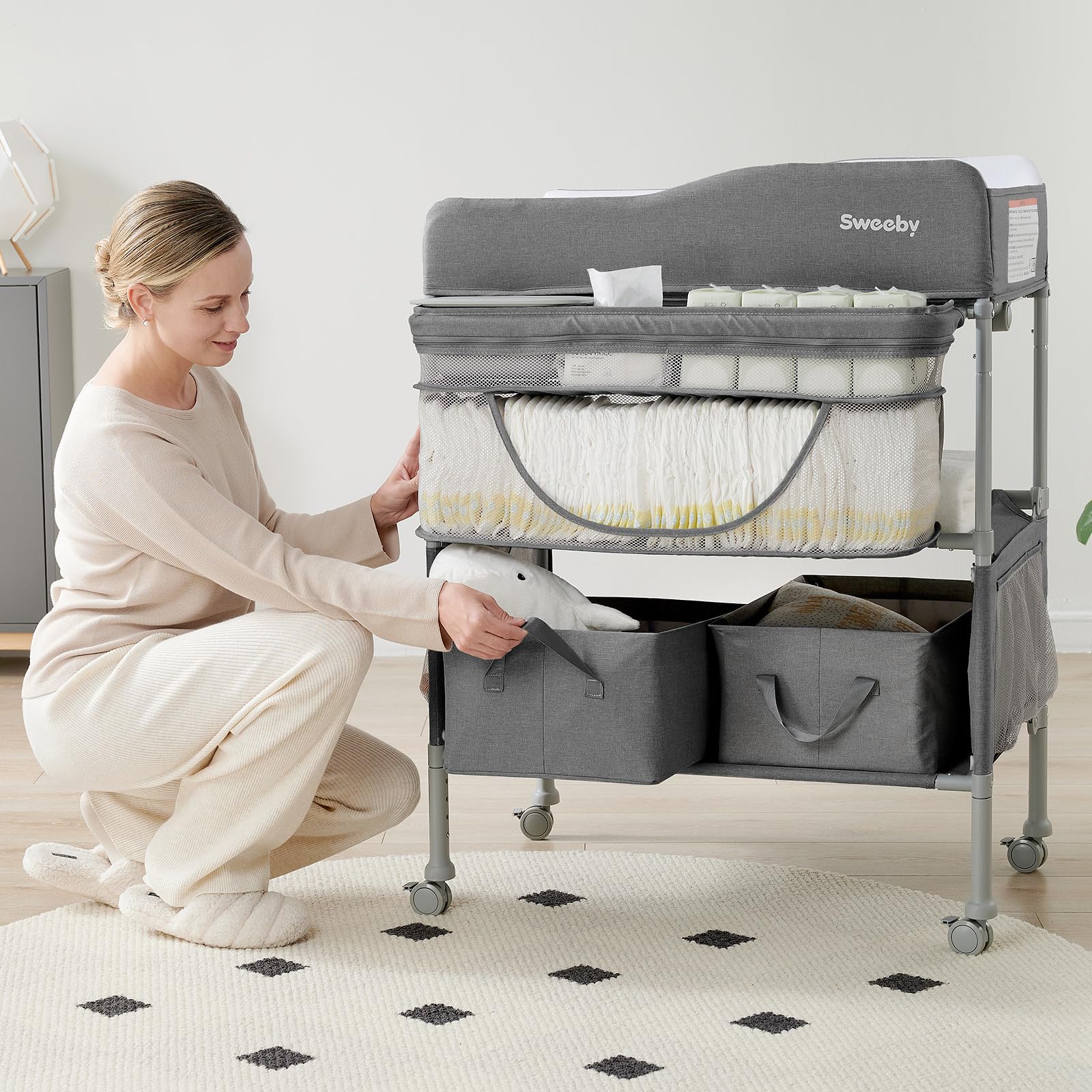 Snapklik.com : Sweeby Portable Baby Changing Table, 4 Position Height ...