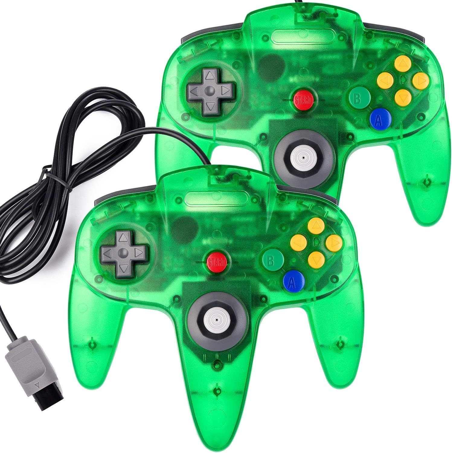 Amazon.com: 2 Pack N64 Controller, MODESLAB Classic Wired N64 64-bit ...