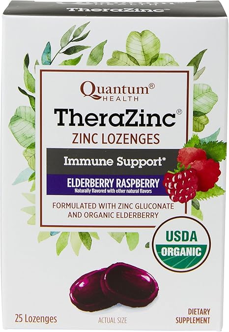 Amazon.com: Quantum Health TheraZinc Organic Zinc Lozenges Elderberry ...