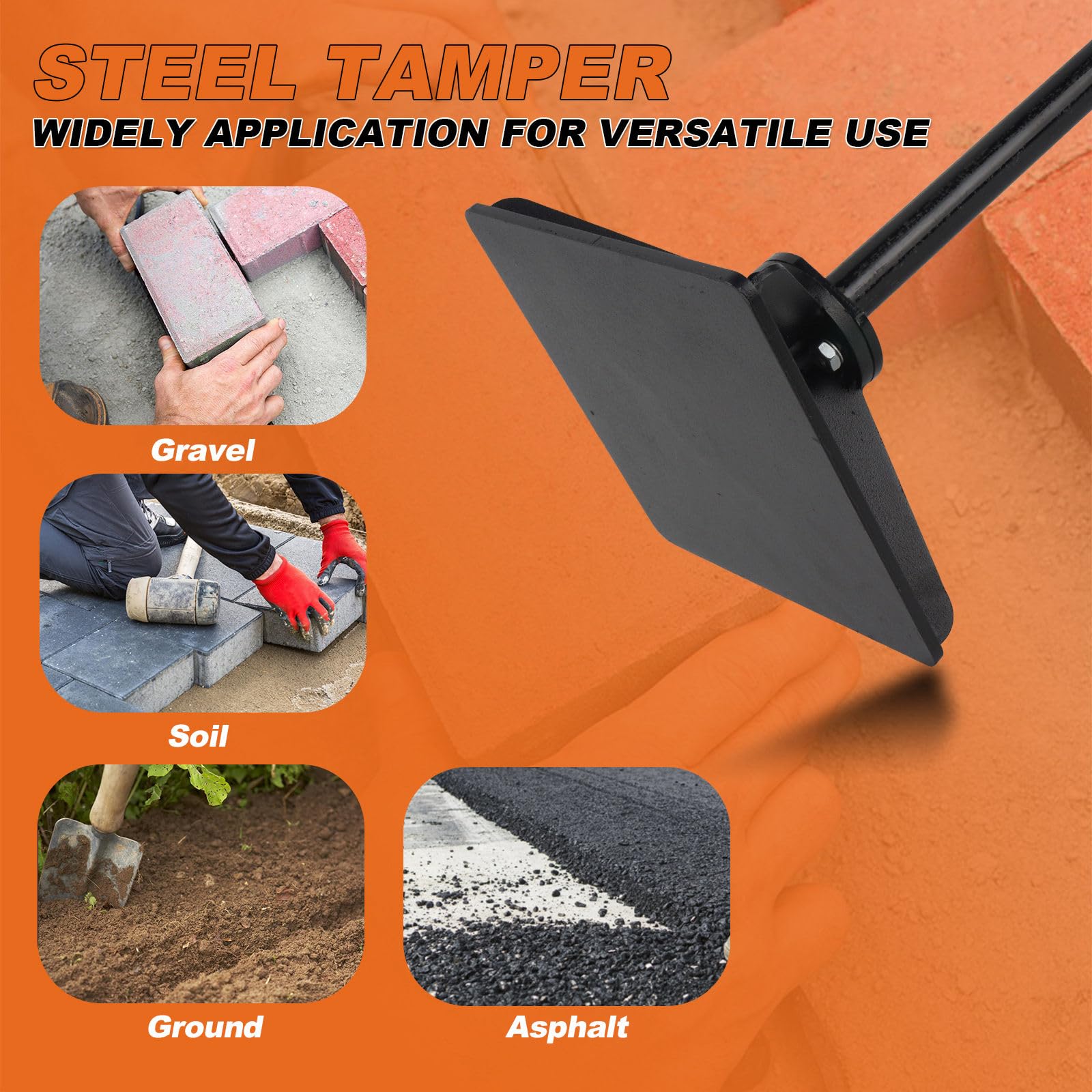 Snapklik.com : Smarkey Steel Tamper Tool, Landscaping Lawn Garden Sand ...