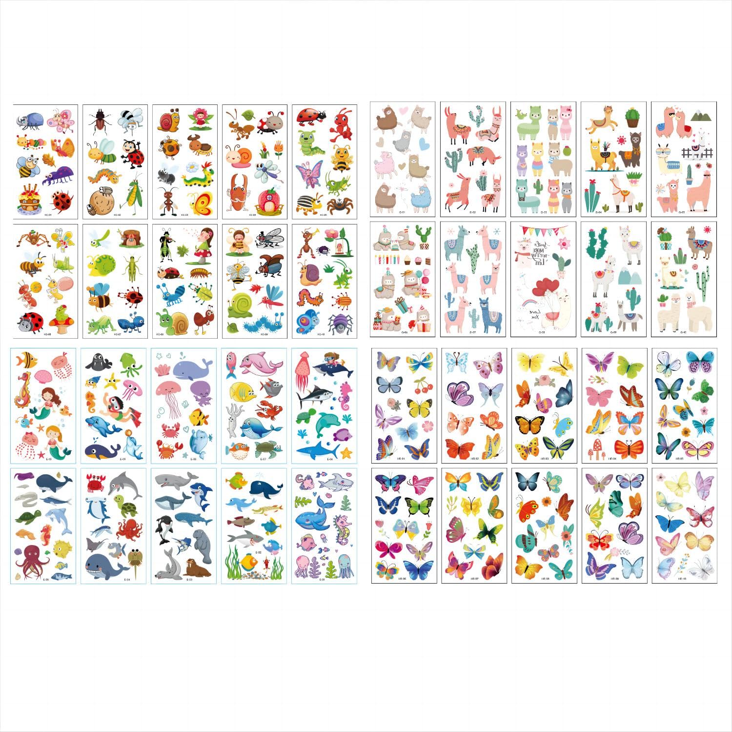 40 Sheets Temporary Tattoos Sticker for Kids,Waterproof Mixed Style ...