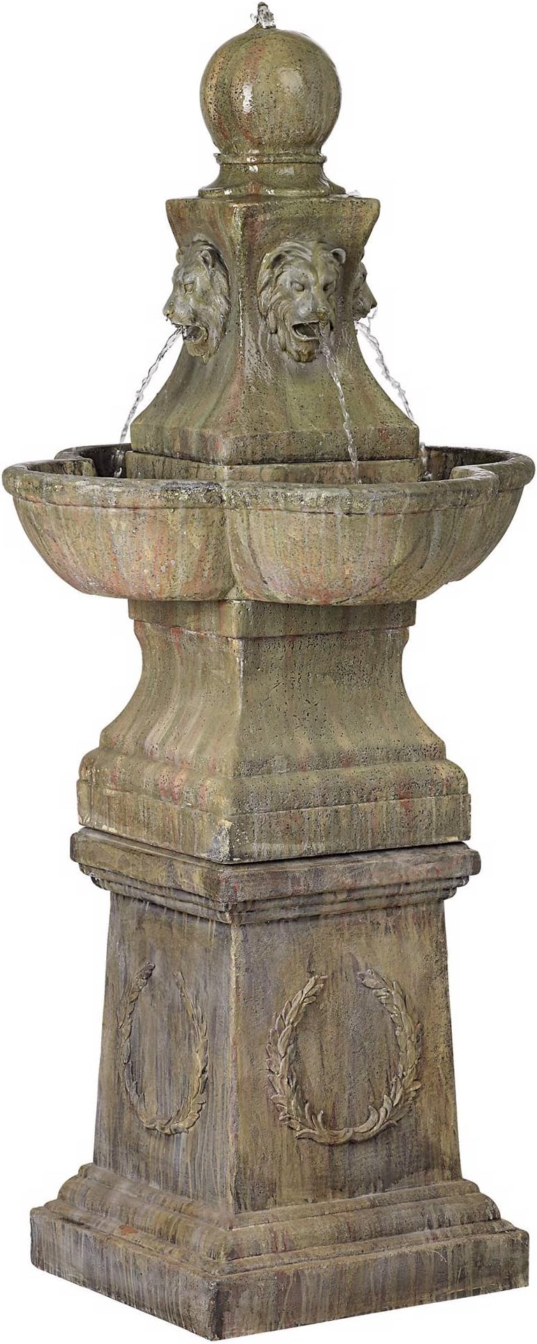 Amazon.com: Solid Rock Stoneworks 2 Tier Ribbed Basin Fountain - 52 ...