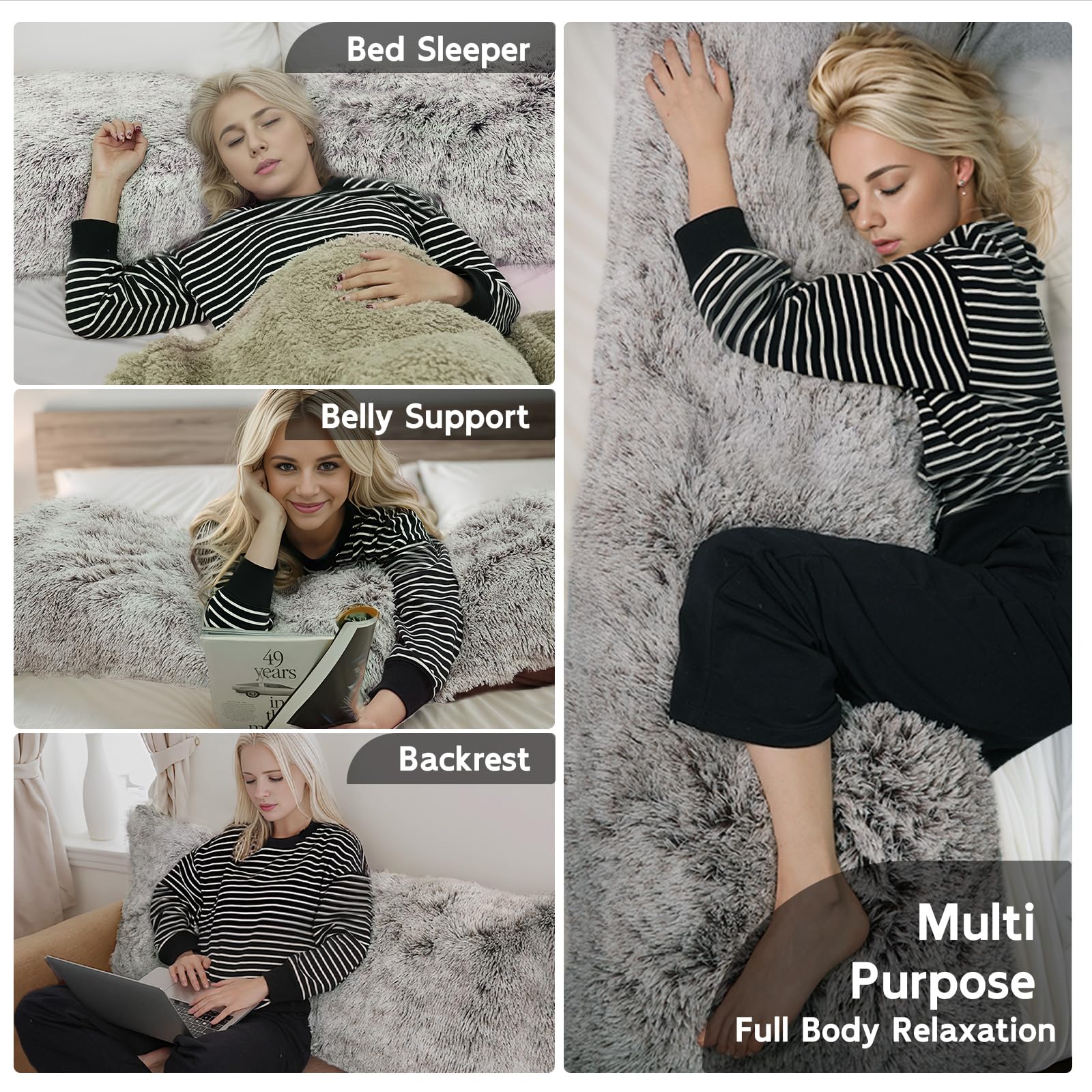 Snapklik.com : ZonLi Fluffy Body Pillow, Full Body Pillows For Adults ...
