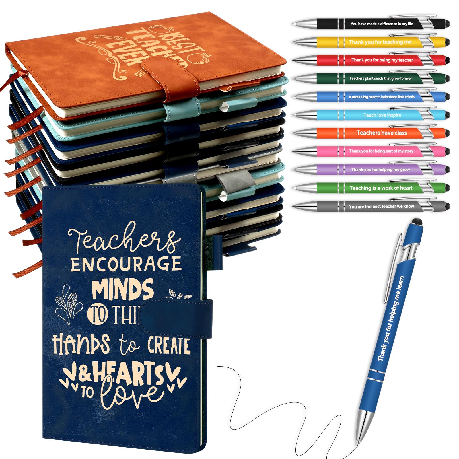 Amazon.com : Qeeenar 24 Pcs Teacher Appreciation Gifts Teacher Notebook ...
