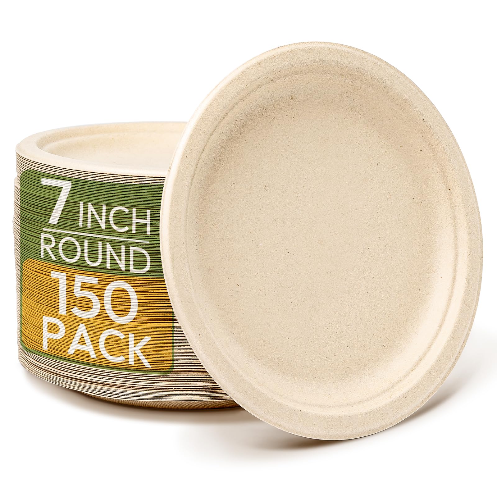 Snapklik.com : Katbite 100% Compostable Paper Plates Heavy Duty ...