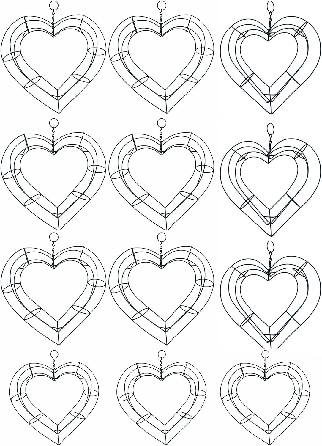 Amazon.com : 9" Heart Wire Wreath Frame - Heart Living Wreath Form Case ...