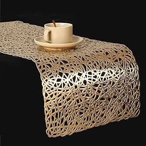 Amazon.com: FAVE Gold Table Runners 36 Inches Heat Resistant Table ...