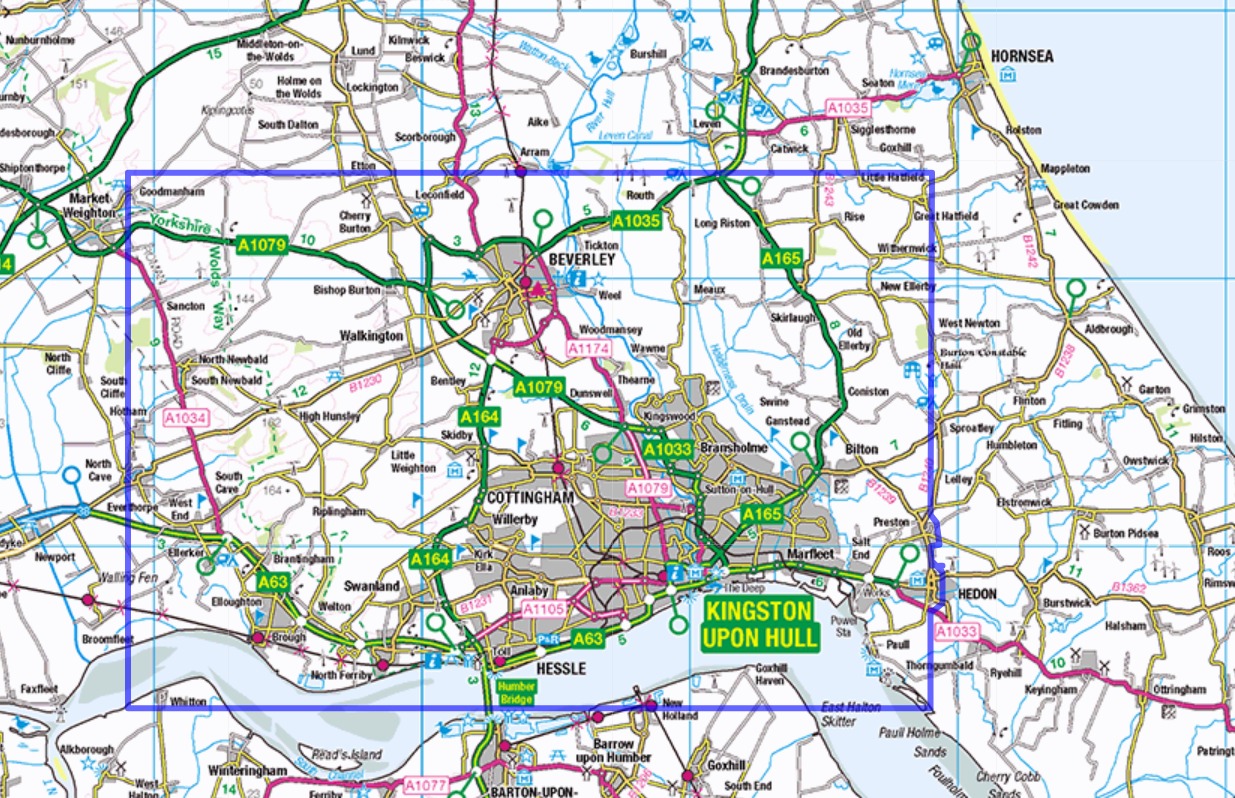 Kingston upon Hull & Beverley Map | Cottingham & Hessle | Ordnance ...
