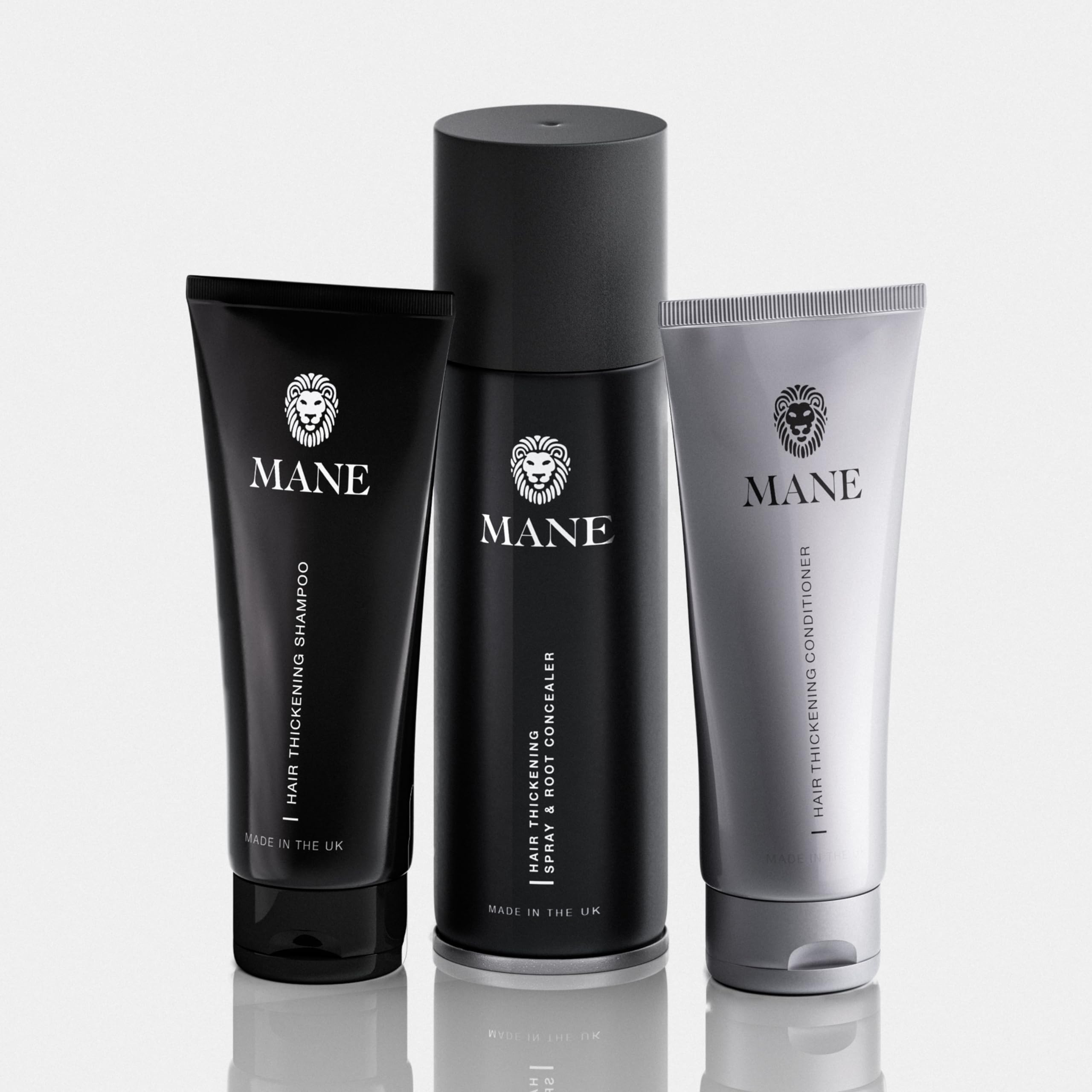 Mane Hair Thickening Spray, Shampoo and Conditioner (Black) : Amazon.co ...