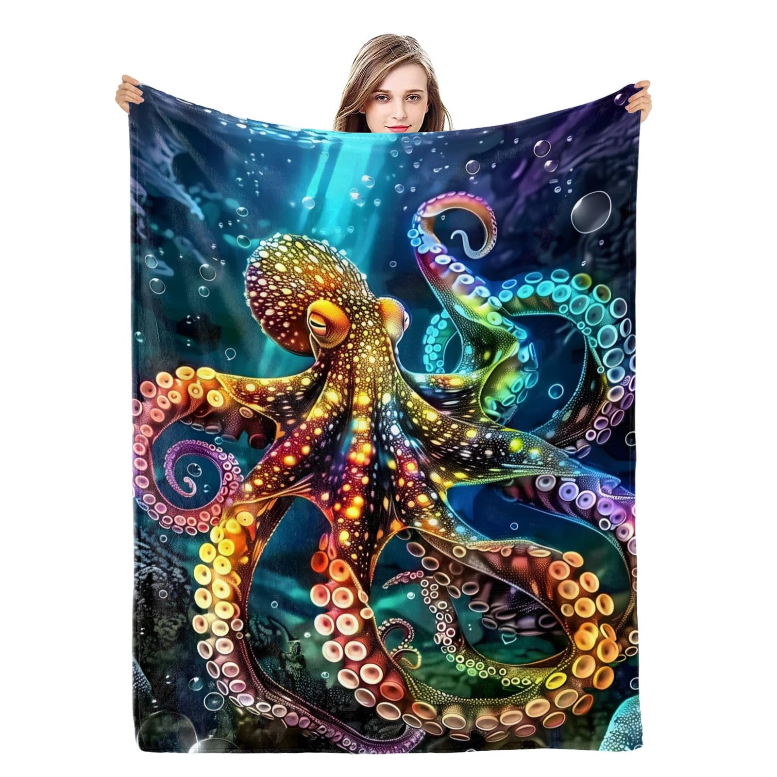 Amazon.com: Naniopick Shining Octopus Throw Blanket Gifts for Adults ...