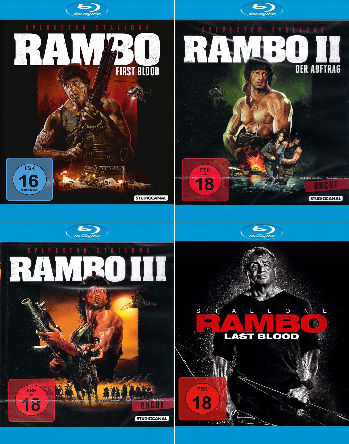 Rambo 1-3 (Teil1+2+3) Uncut (Digital Remastered) + Rambo - Last Blood ...