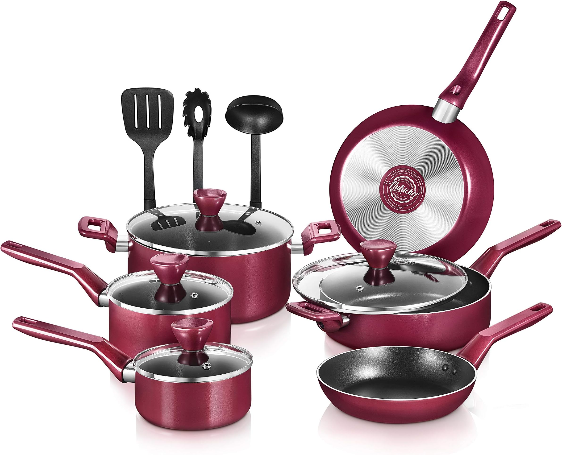 Amazon.com: T-fal Initiatives Nonstick Cookware Set 18 Piece, Oven ...