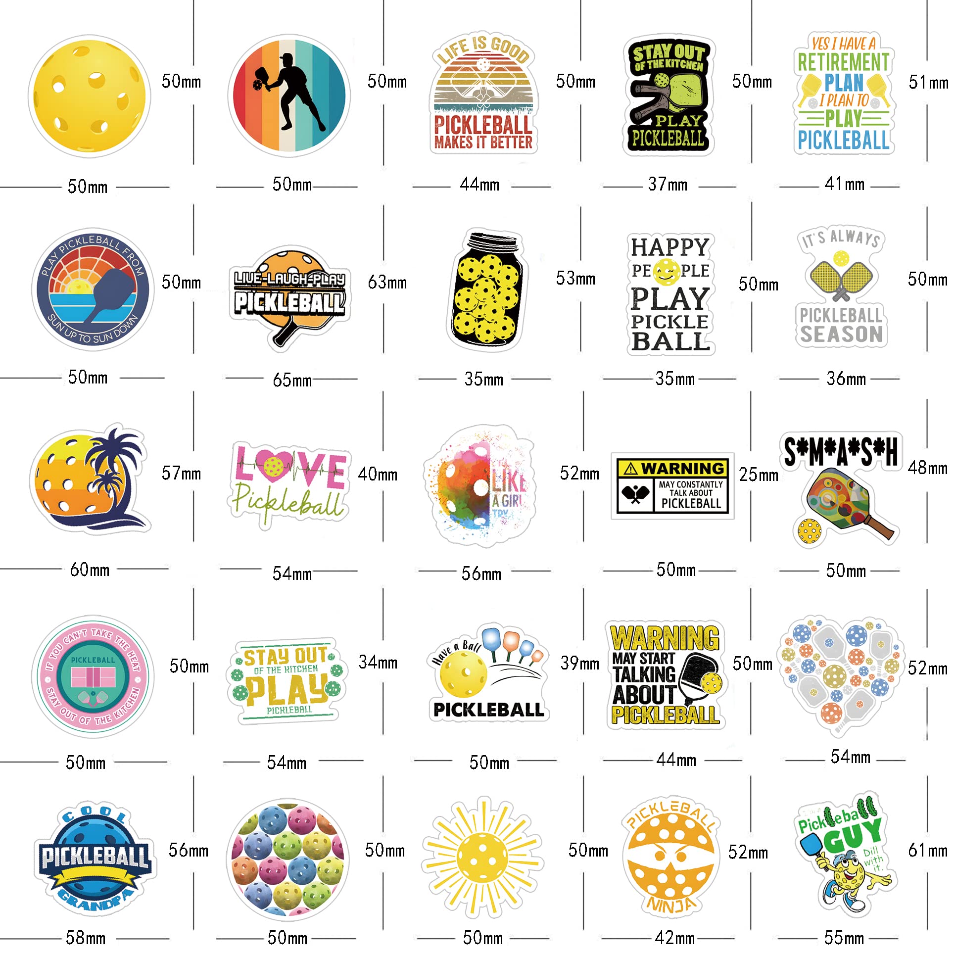 Snapklik.com : 63Pcs Sport Ball Stickers, Waterproof Vinyl Decals For ...