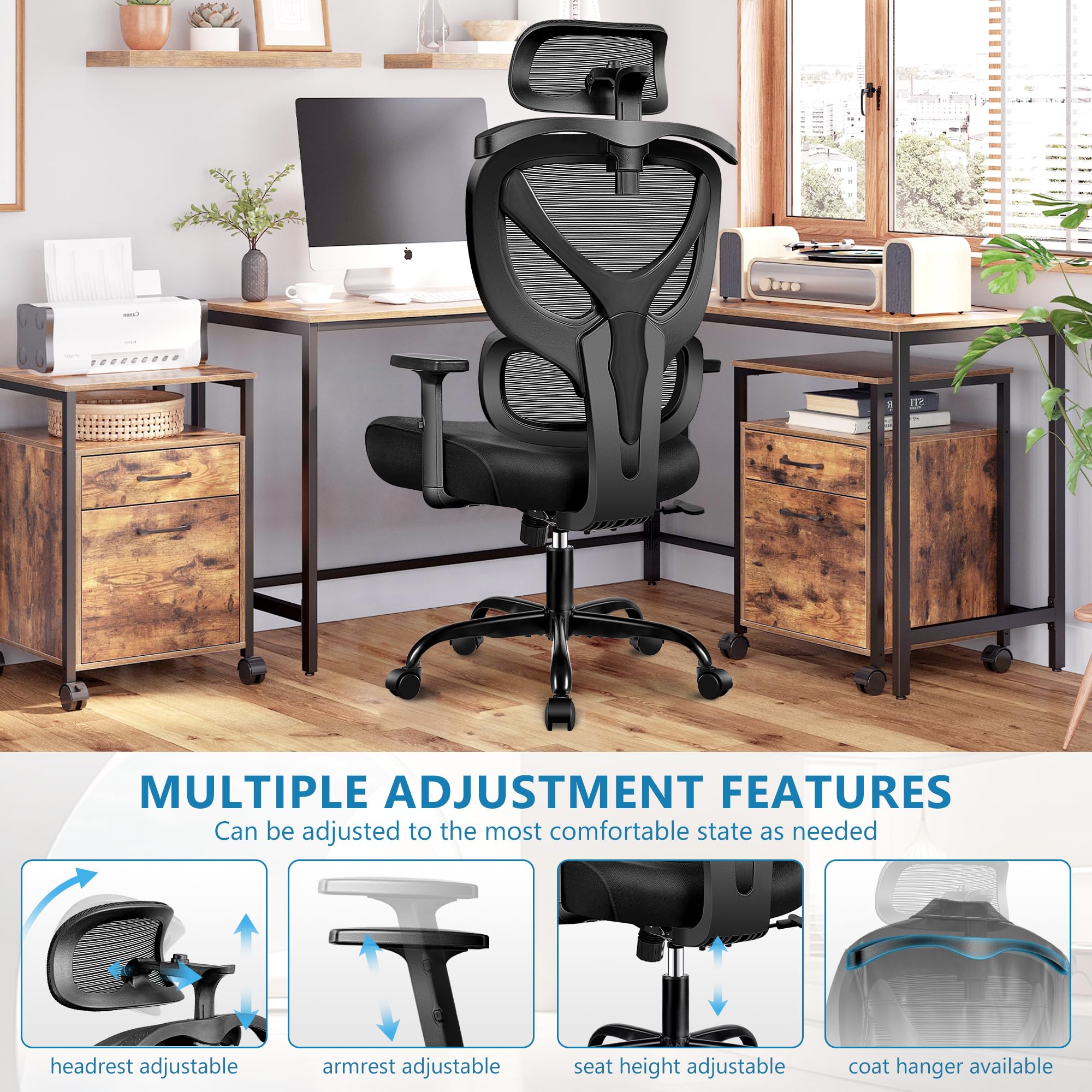 Snapklik.com : Winrise Office Chair Ergonomic Desk Chair Comfy Computer ...