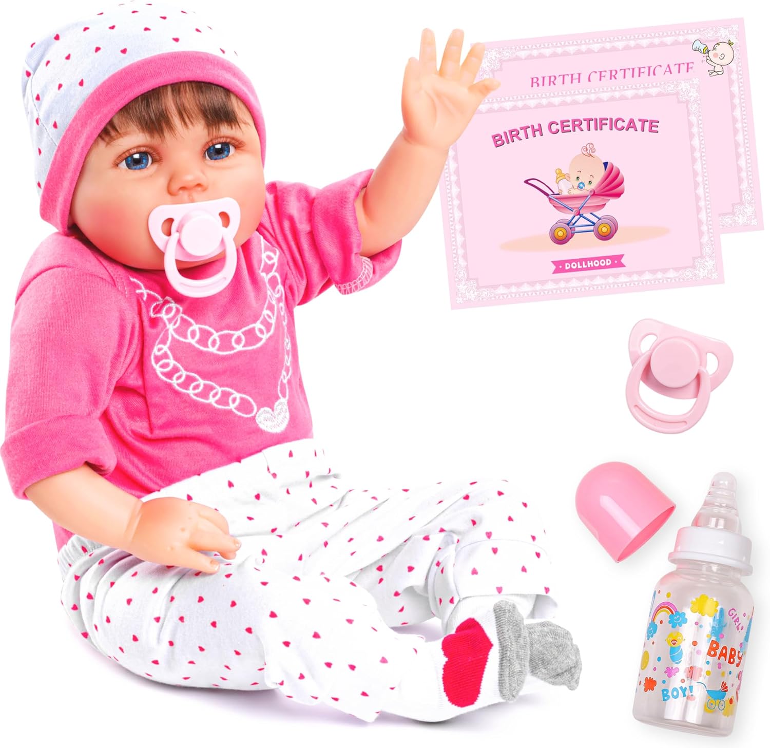 Amazon.com: DOLLHOOD Reborn Baby Dolls - 22-Inch Realistic Baby Doll ...