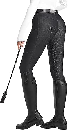 Amazon.com: FitsT4 Sports Women's Denim Riding Breeches with Pockets ...