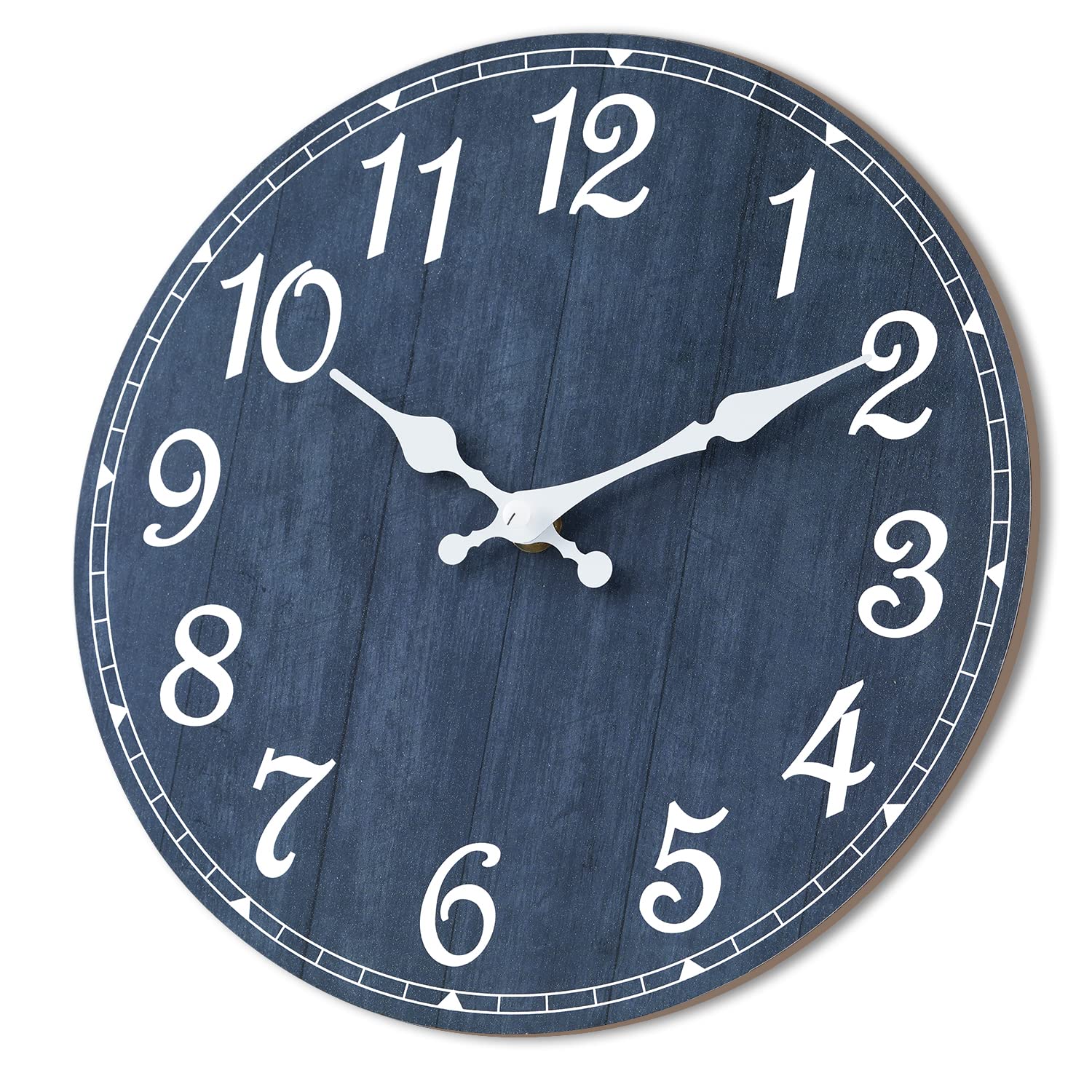 HYLANDA Wall Clock 12 Inch, Navy Wall Clocks Battery Operated Silent ...