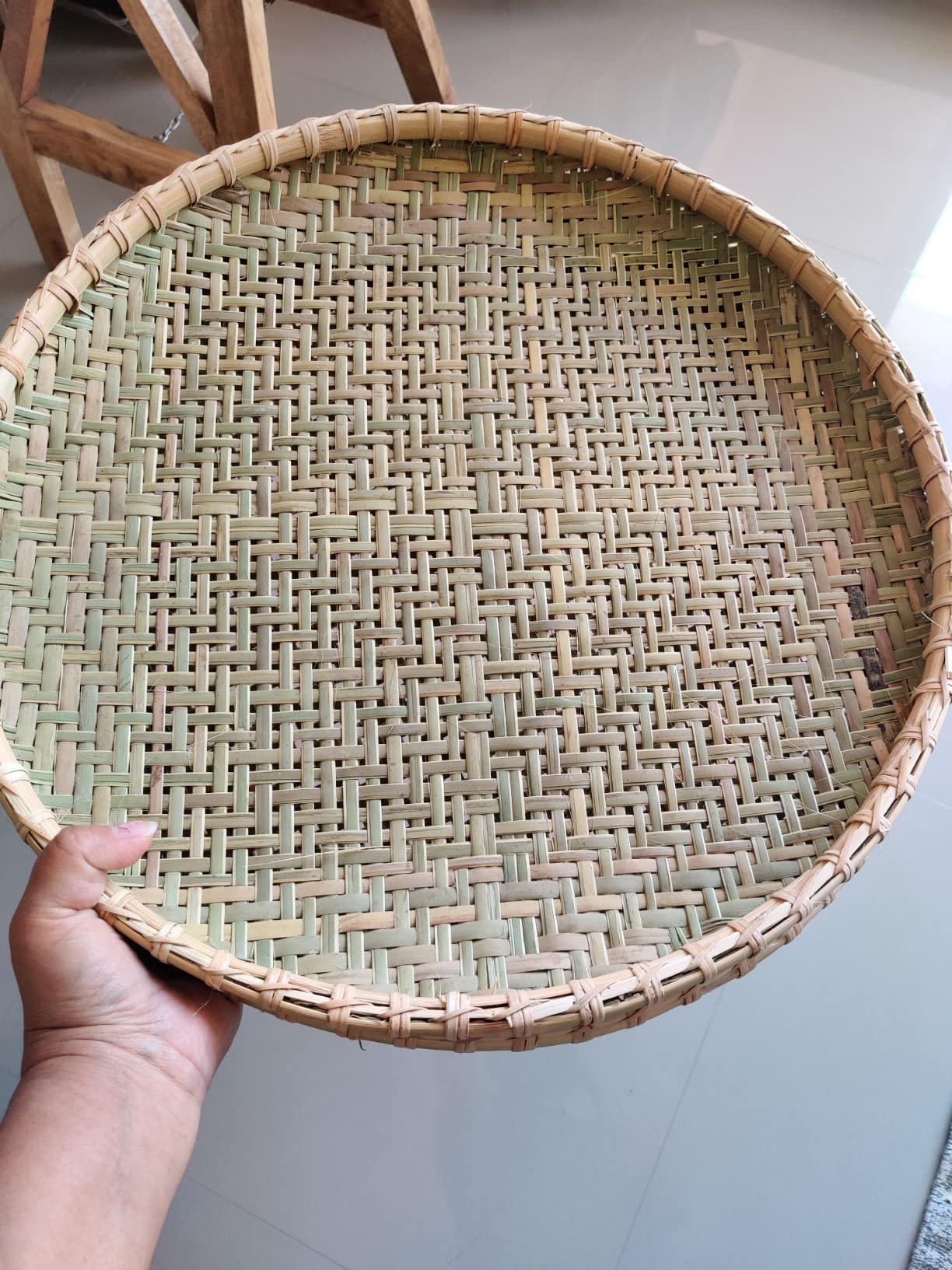 Das Departmental Store Bamboo Wood & Cane Sieve, Round Chalni Thali ...