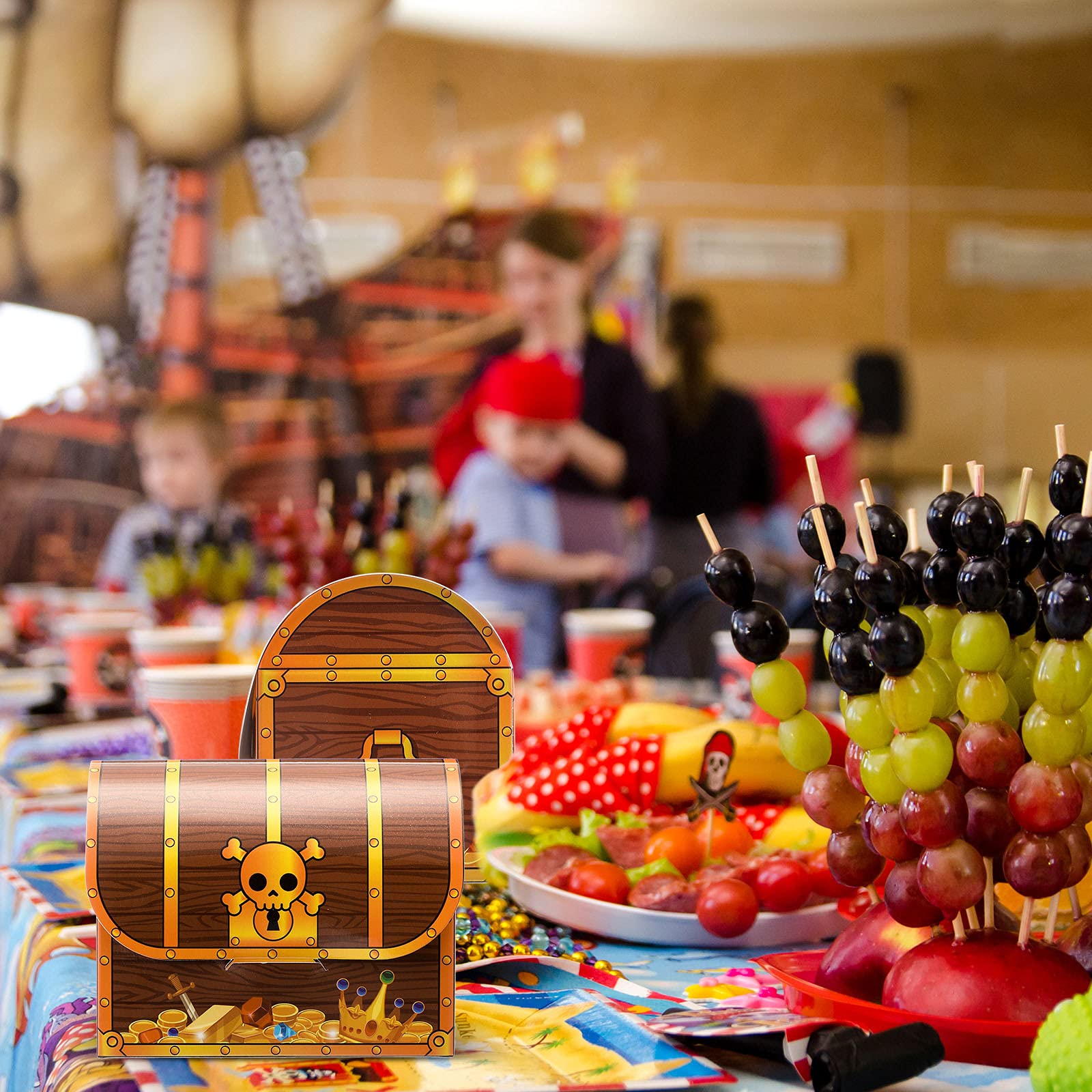 24 Treasure Treat Chest Boxes Cardboard Pirate Treasure Treat Chest ...