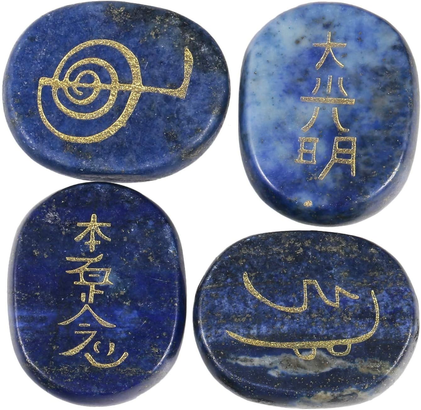 Amogeeli Lazuli Lapis Chakra Symbol Engraved Crystal Energy Pocket ...