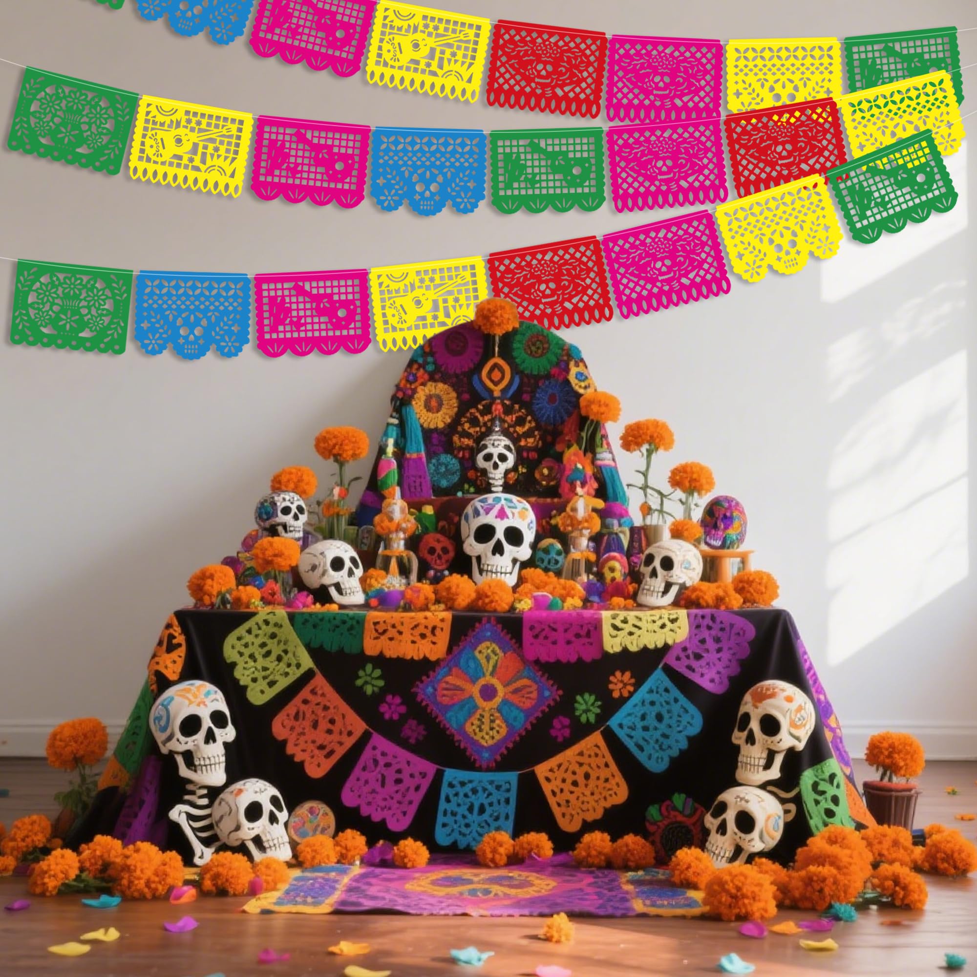 Snapklik.com : Dia De Los Muertos Decorations - Papel Picado Banner ...