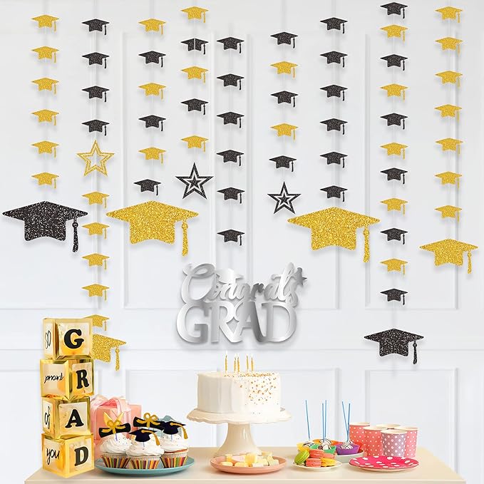 Amazon.com: KatchOn, Glitter Grad Cap Garland - 12 String, No DIY ...