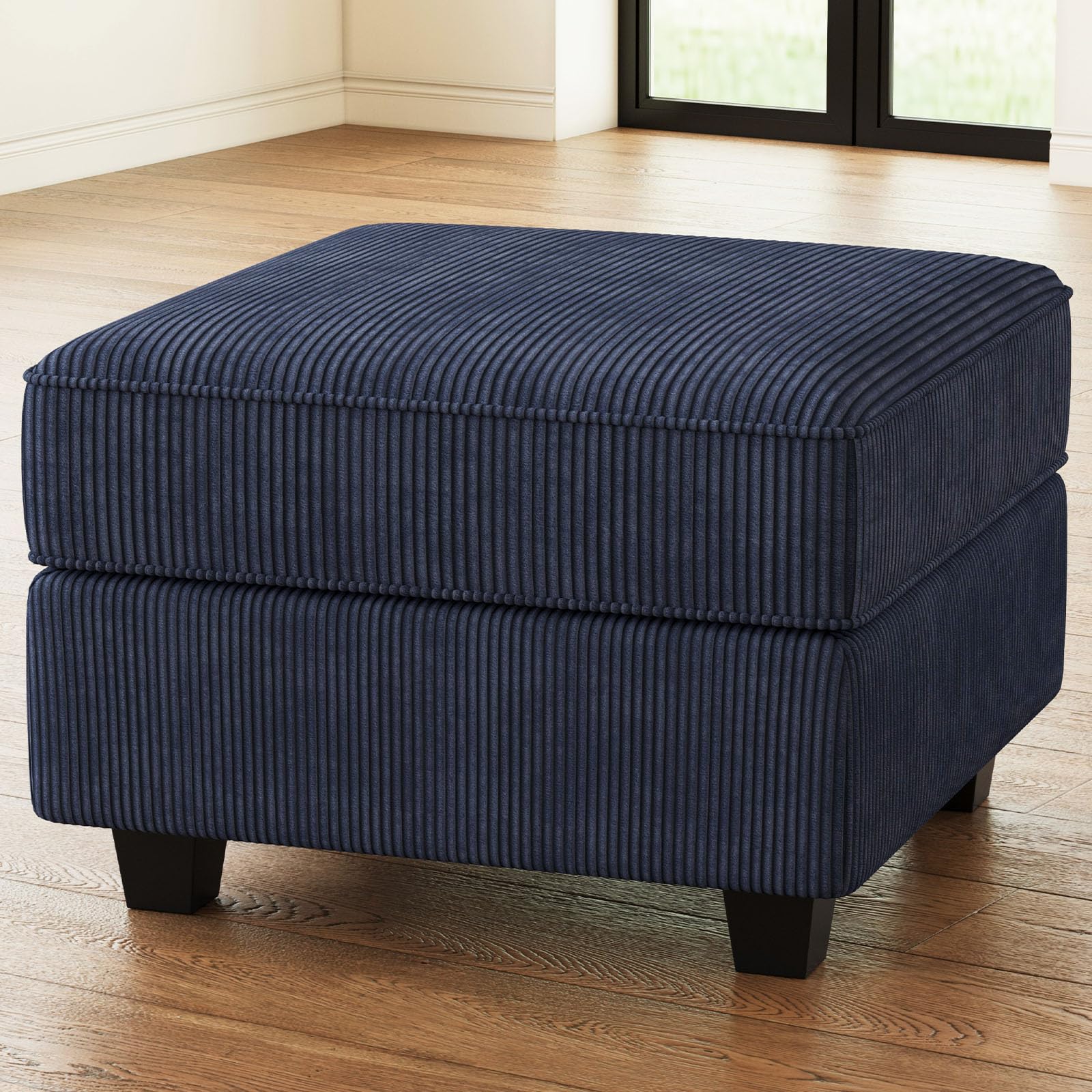 Amazon.com: Belffin Corduroy Upholstered Square Modular Storage Ottoman ...