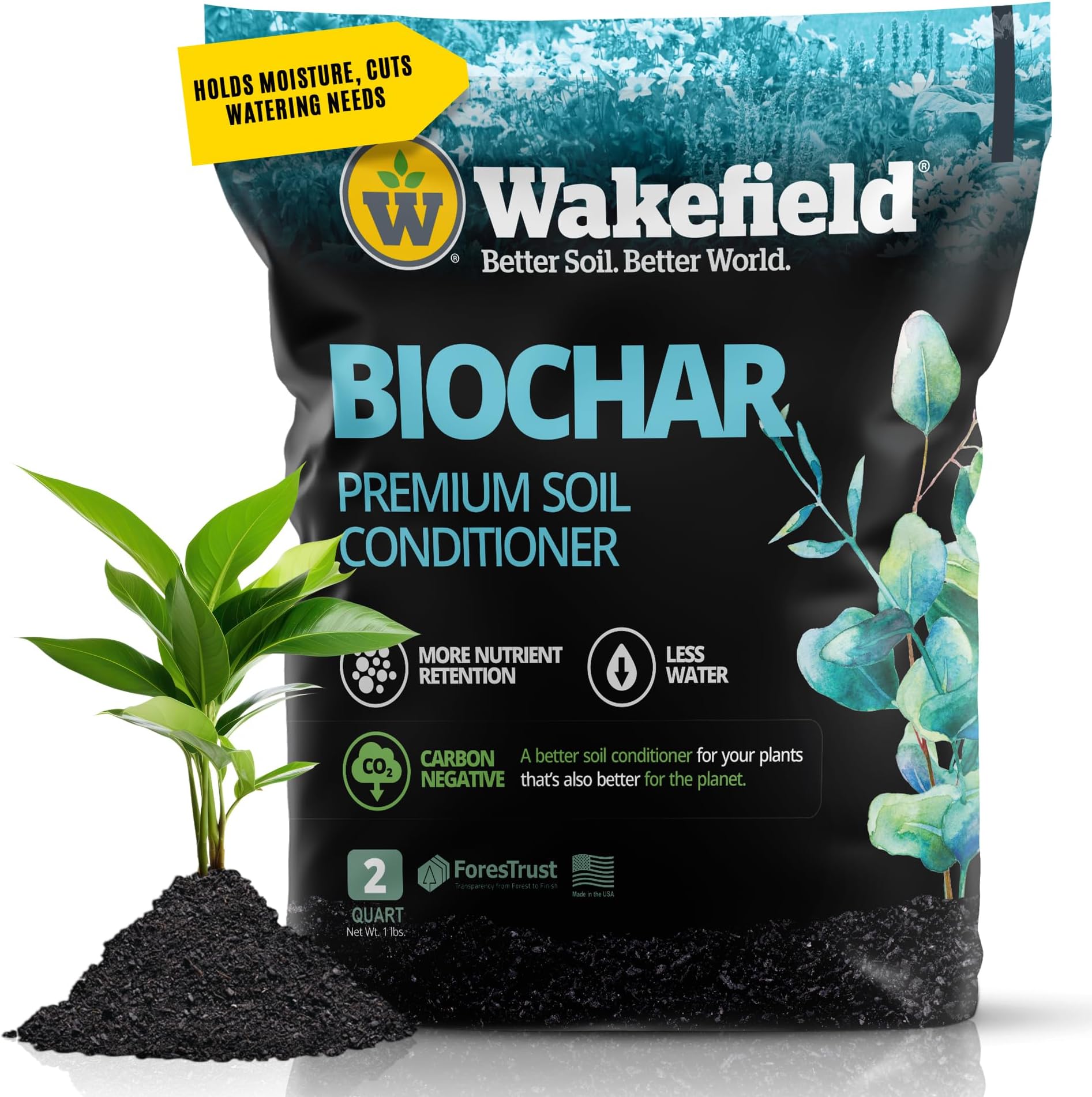 Amazon.com : Wakefield Premium Biochar Soil Conditioner – 100% Pure ...