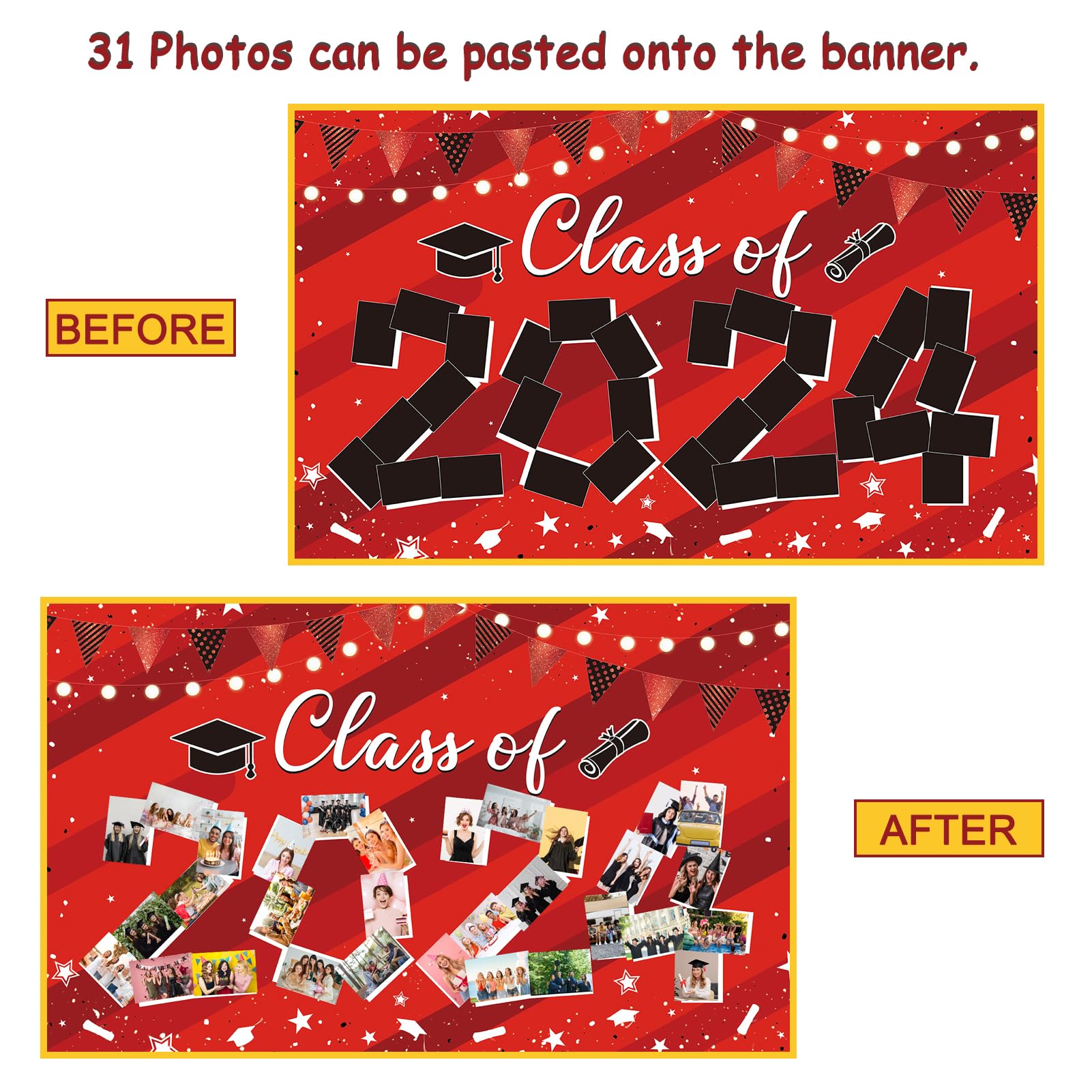 Snapklik.com : Roetyce Graduation Decorations Class Of 2024, Red ...