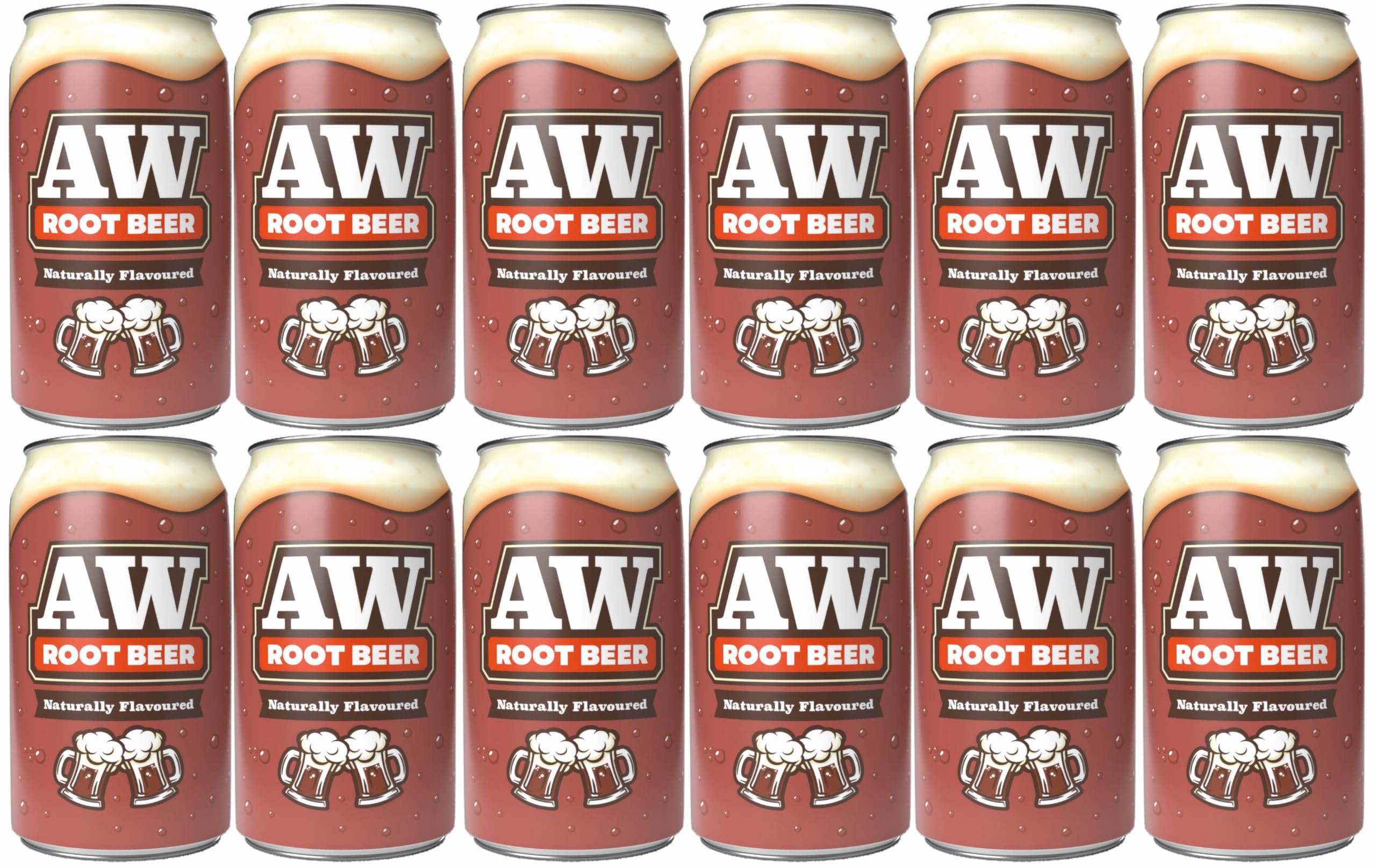 Buy AW Root 330ml x 12 (Naturally Flavoured) Fridge Pack Cans Online at ...