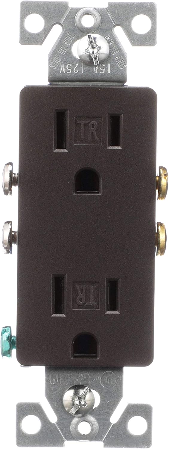 Eaton TR1107RB-SP-L Receptáculo dúplex de diseño, bronce aceitado con ...