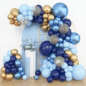 Amazon.com: Amandir 153pcs Navy Blue Gold Balloon Garland Arch Kit, Different Sizes 18 12 10 5 ...
