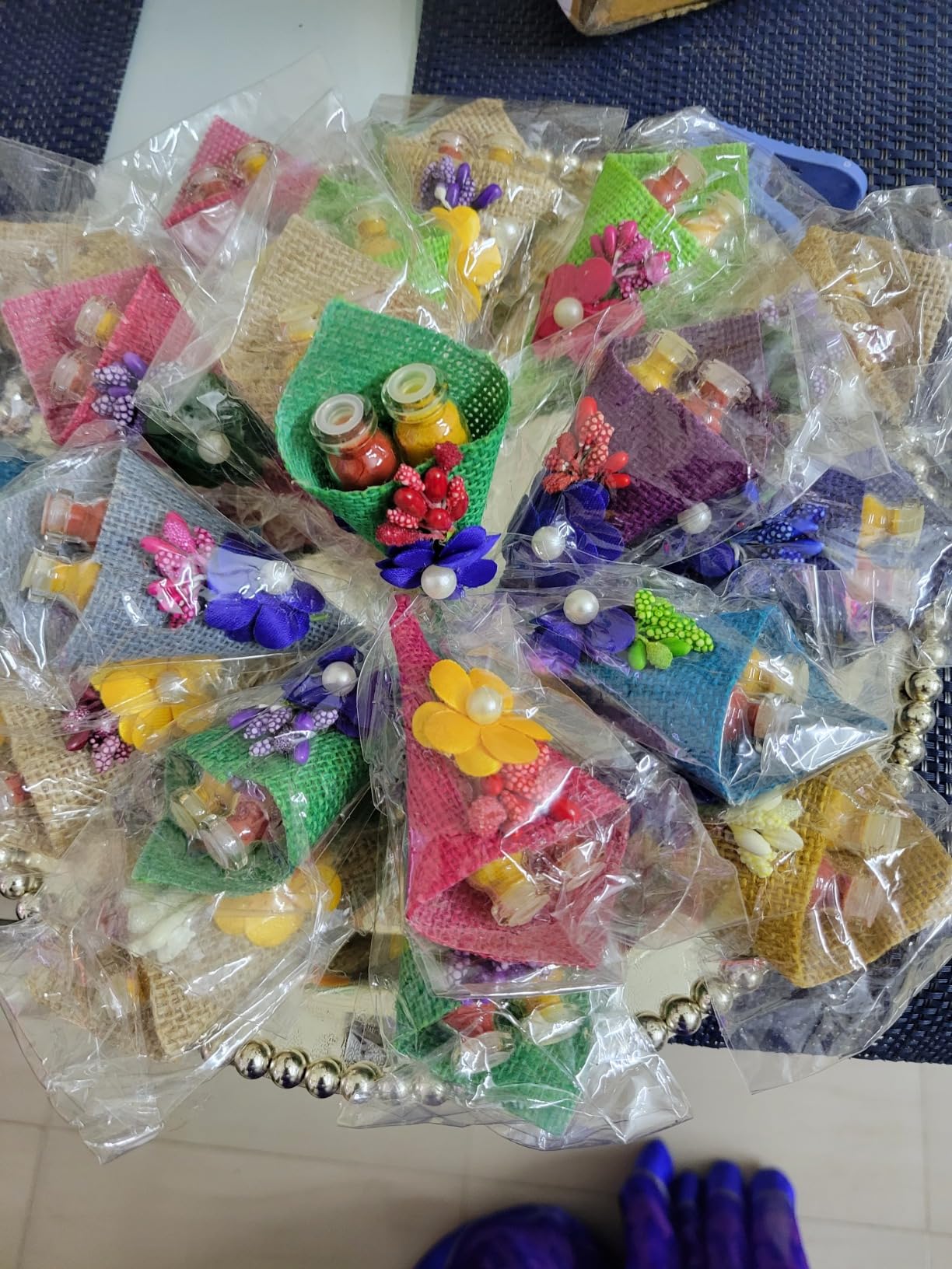 handmade bouquet shape with pasupu(Haldi)&kumkum ethnic latest ...