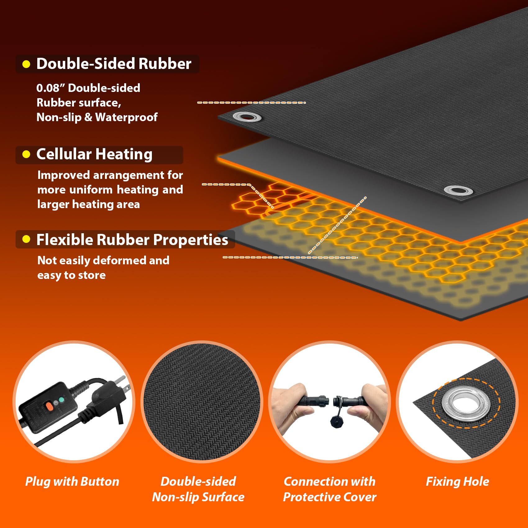 Snapklik.com : Mestyl Heated Snow Melting Mats Outdoor, 20 X 30 Inch ...