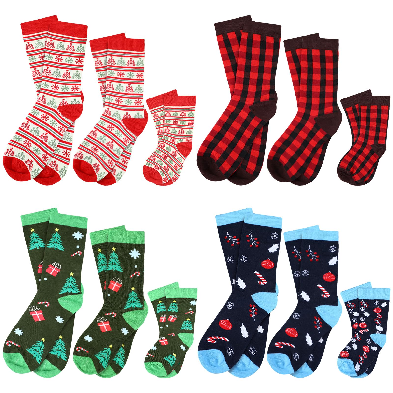 Amazon.com: Liitrsh 12 Pair Christmas Socks Christmas Family Matching ...
