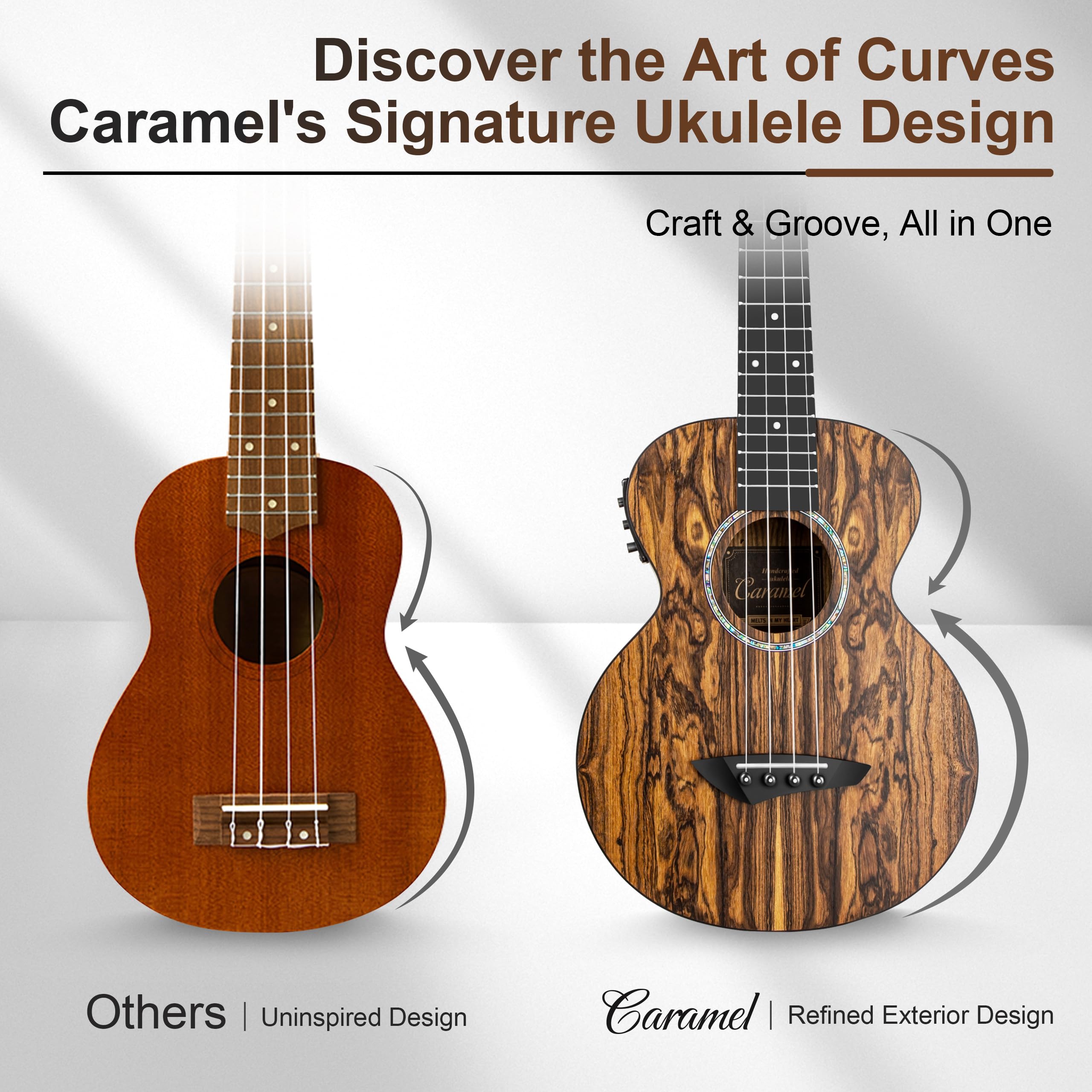 Snapklik.com : Caramel 26 Inch CT905 All Butterfly Bocote Wood Tenor ...