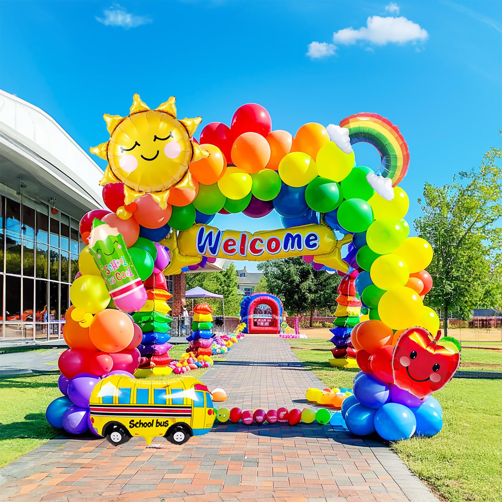 Amazon.com: Back to School Balloon Garland Arch Kit 128pcs Rainbow ...