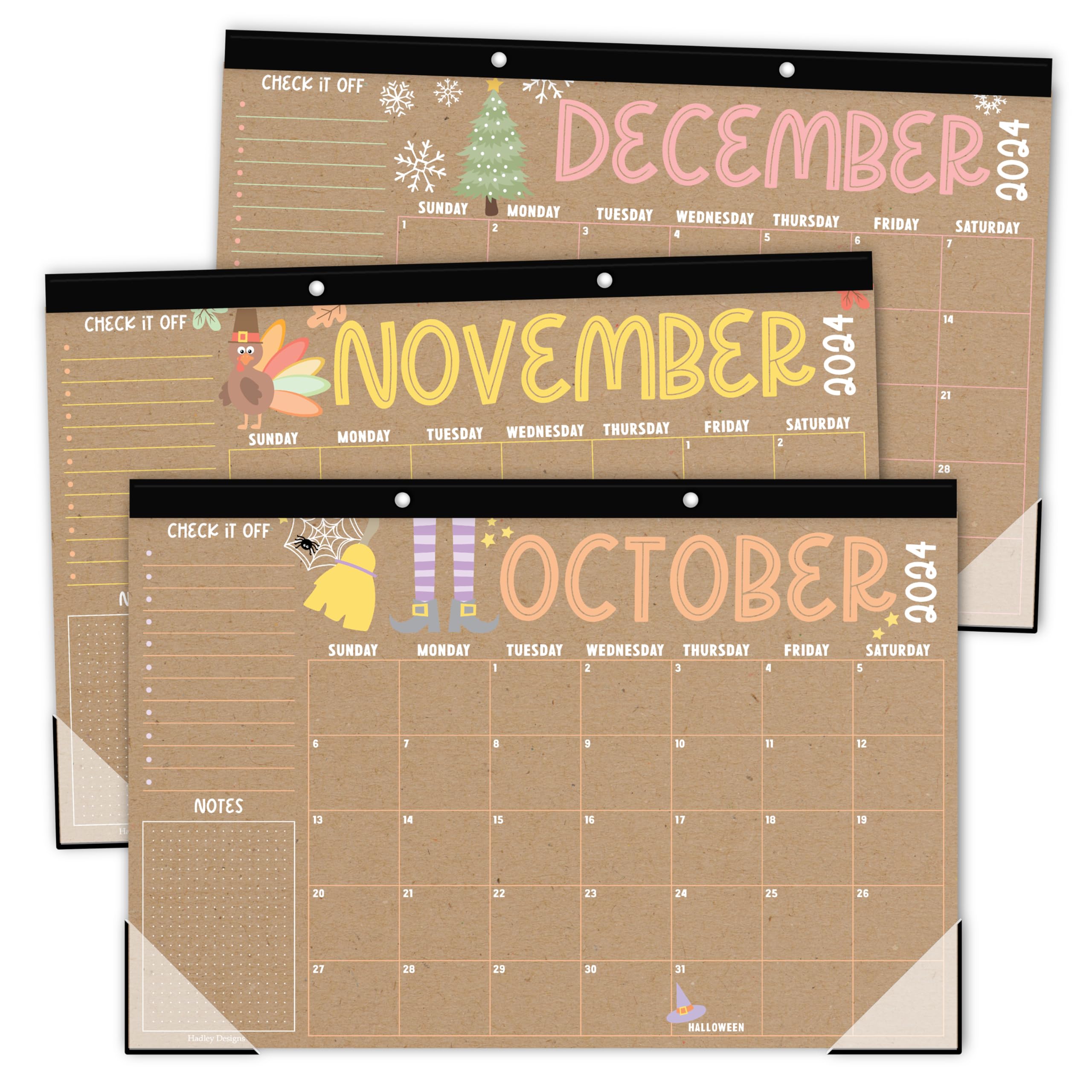 Hadley Designs Doodle Teacher Desk Calendar 2024 2025 Academic Desk ...