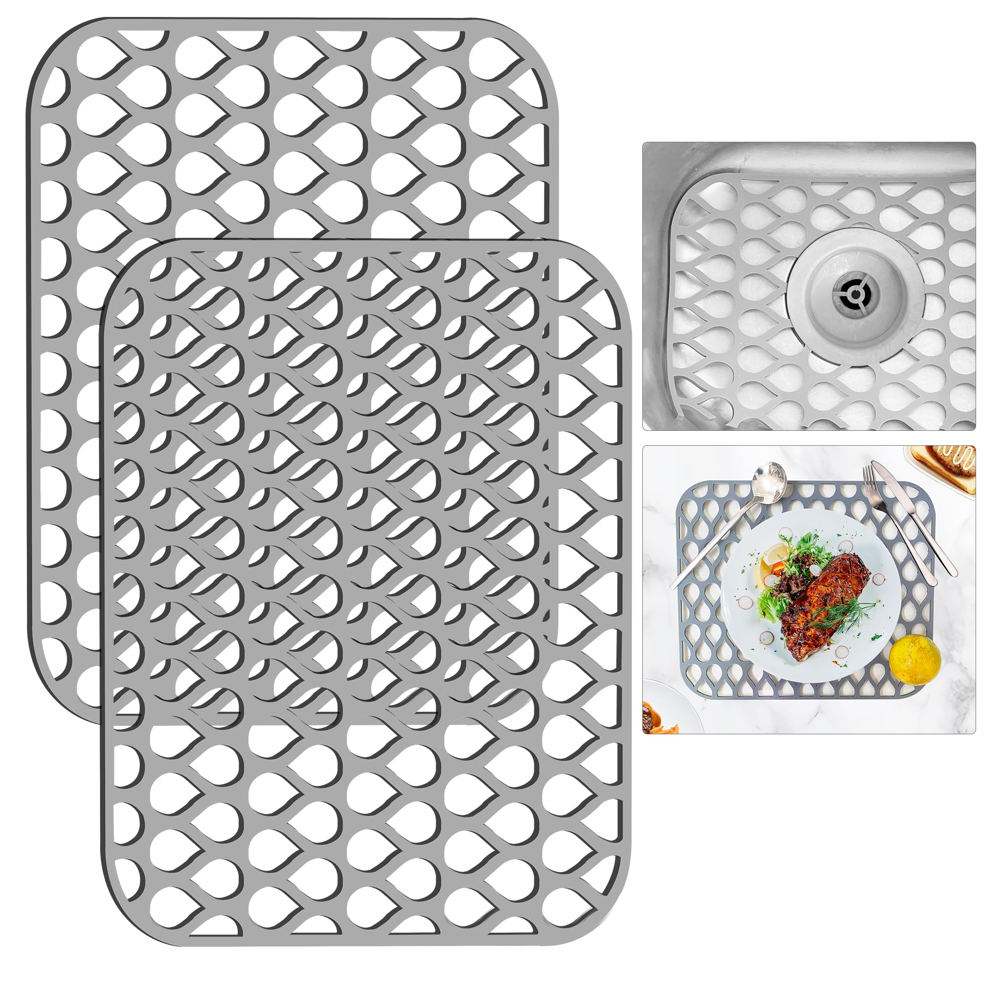 Kitchen Sink Mat, Kitchen Sink Bottom Sink Mat Protectors, Double Sink ...