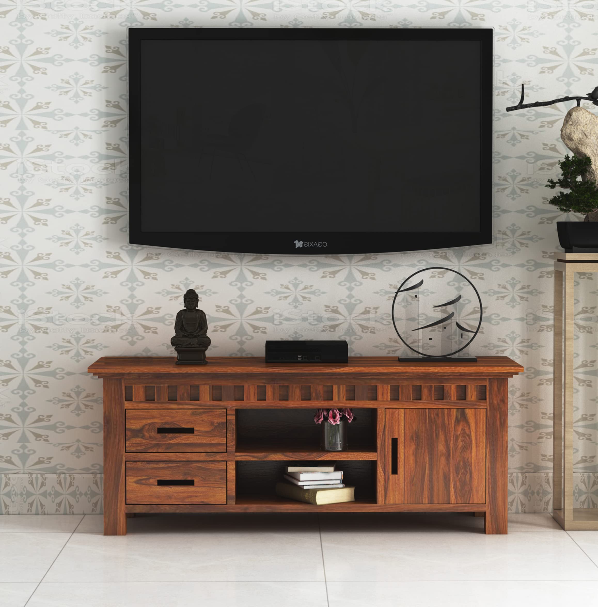 The Attic Asir TV Cabinet|Solid Wood Sideboard TV Cabinet for Living ...