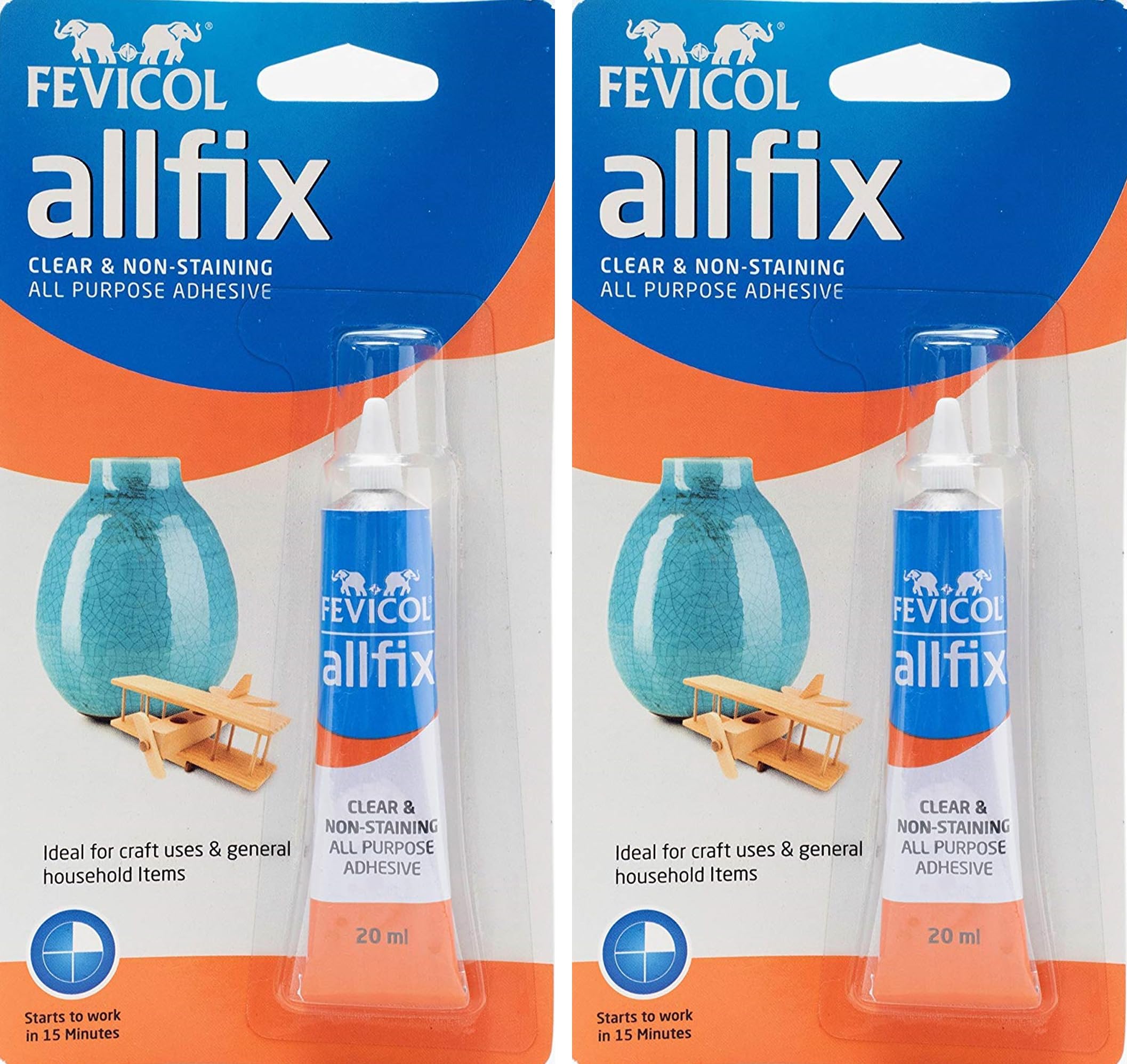 Pidilite Multi-Purpose Allfix Clear & Non-Staining Adhesive 20ml ( PACK OF 2 ) > hamarabazar ...