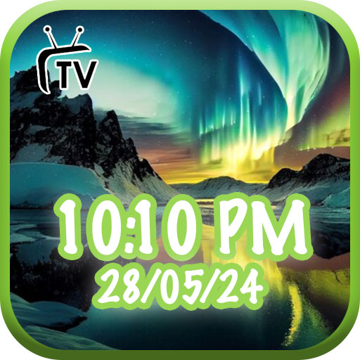 Northern Lights Clock: HD Aurora Borealis Ambience Screensaver with ...